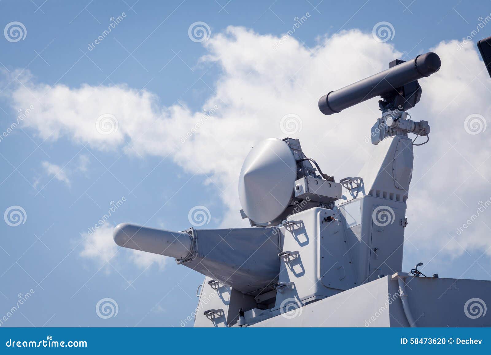 Weapons on the Deck of a Military Ship. Weapon System for Defense Stock ...