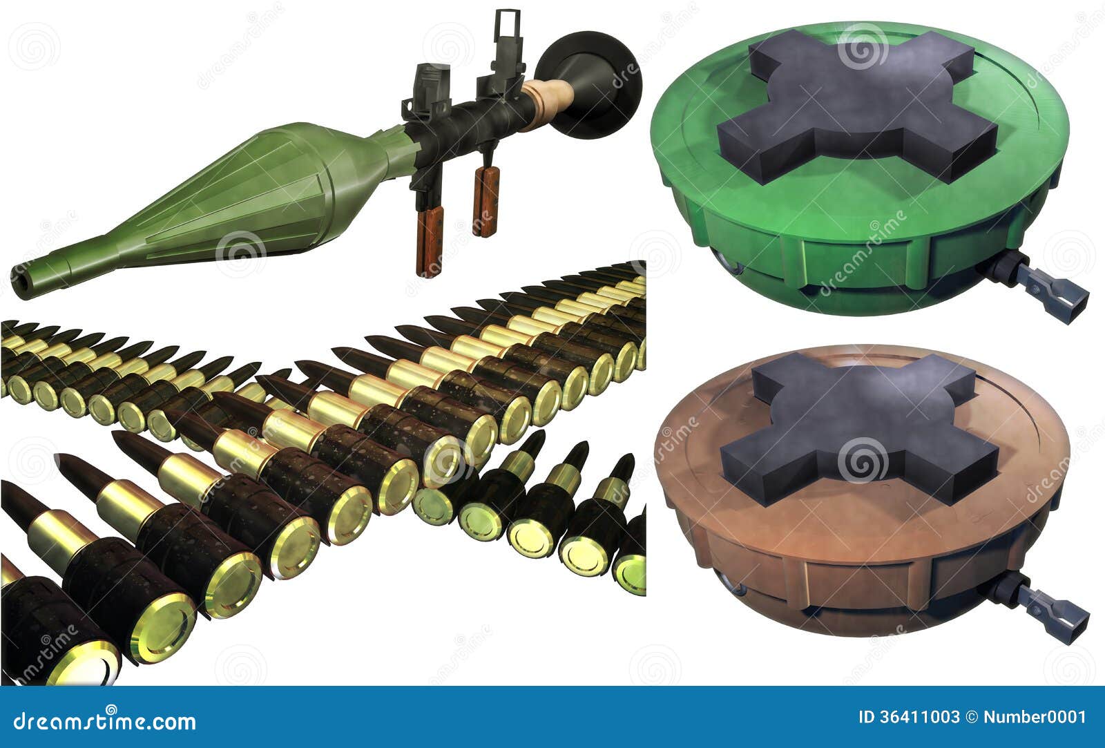 Weapons of destruction set stock illustration. Illustration of ...