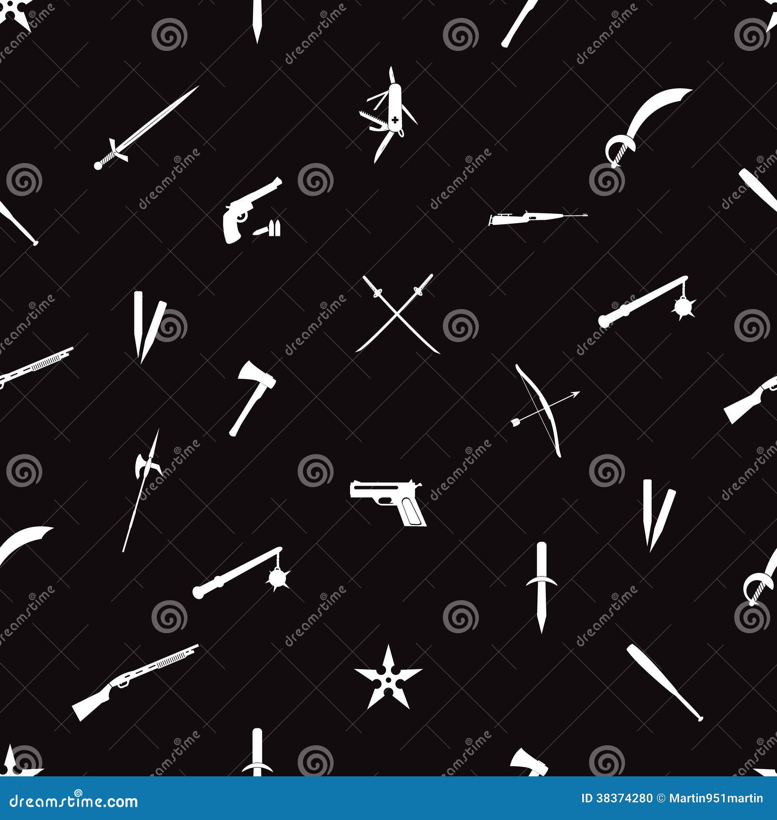 Weapons and Guns Pattern Eps10 Stock Vector - Illustration of katana ...
