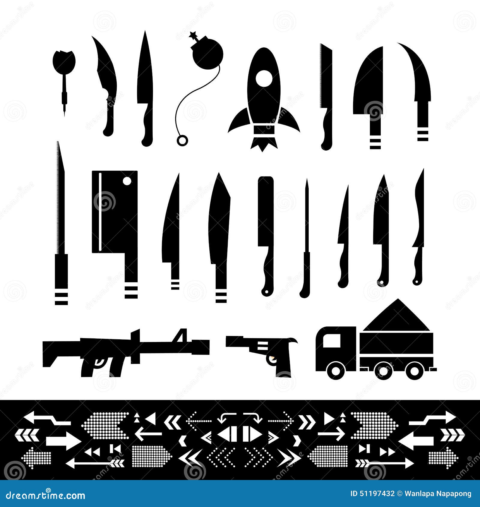 Weapons Symbol Set Vector Illustration | CartoonDealer.com #51197432