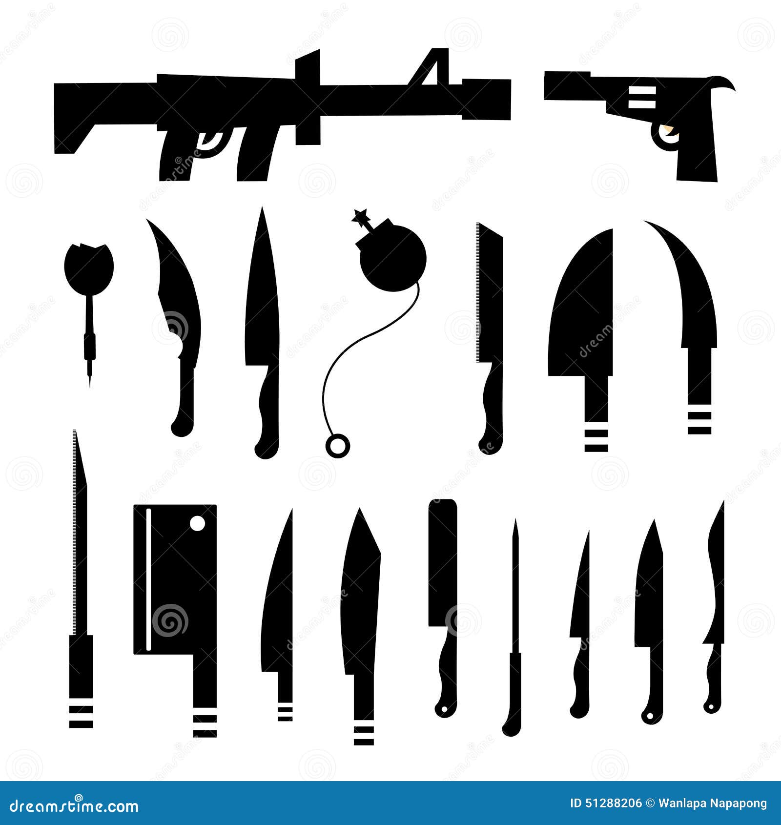 Weapons Symbol Set Vector Illustration | CartoonDealer.com #51197432