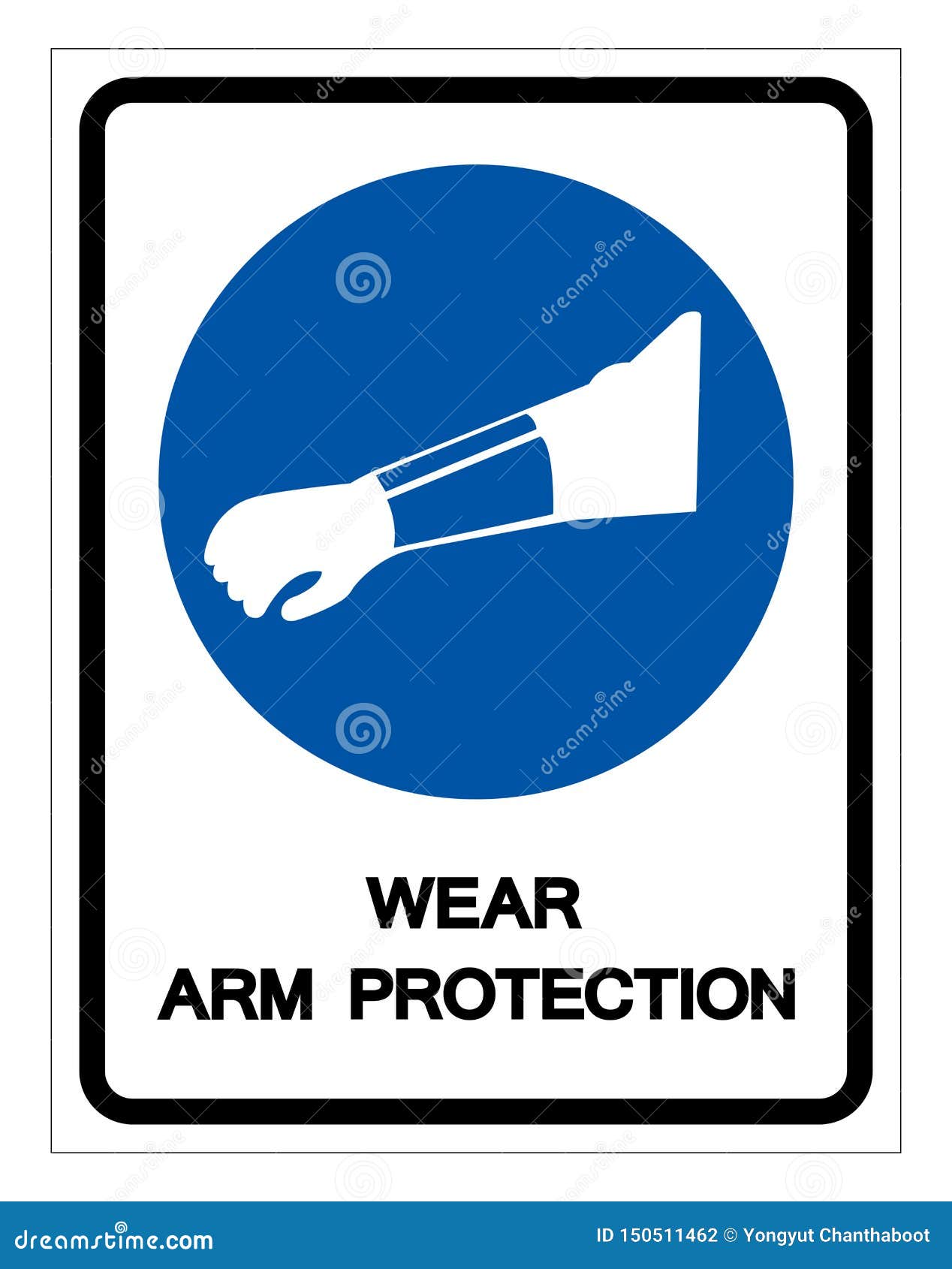 Wear Arm Protection Symbol Sign ,Vector Illustration, Isolate on White ...