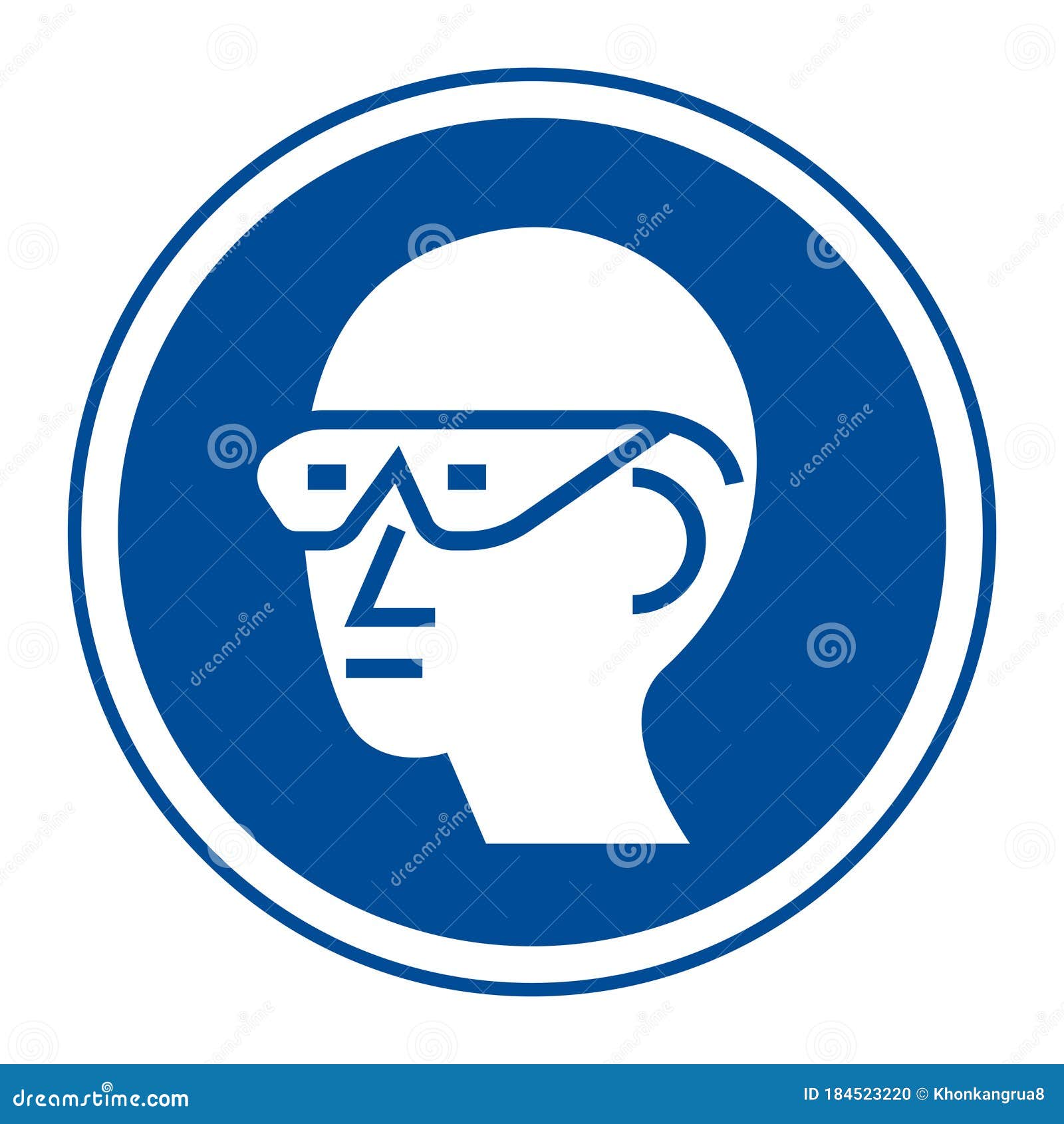 Wear Eye Protection Sign Isolate on White Background Stock Vector ...