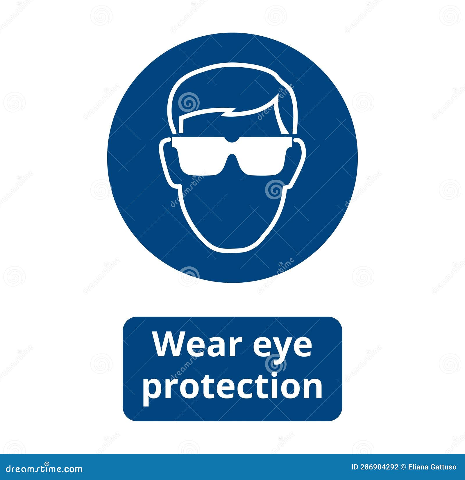 Wear Eye Protection Symbol with Label Stock Illustration - Illustration ...