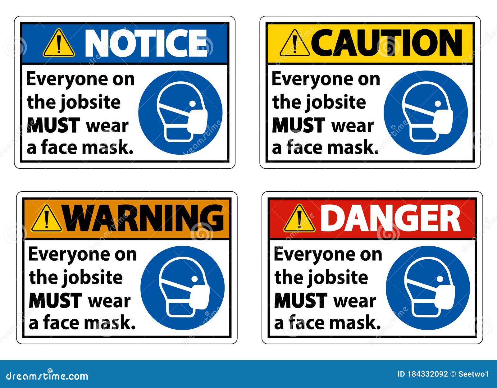 Wear a Face Mask Sign Isolate on White Background,Vector Illustration ...