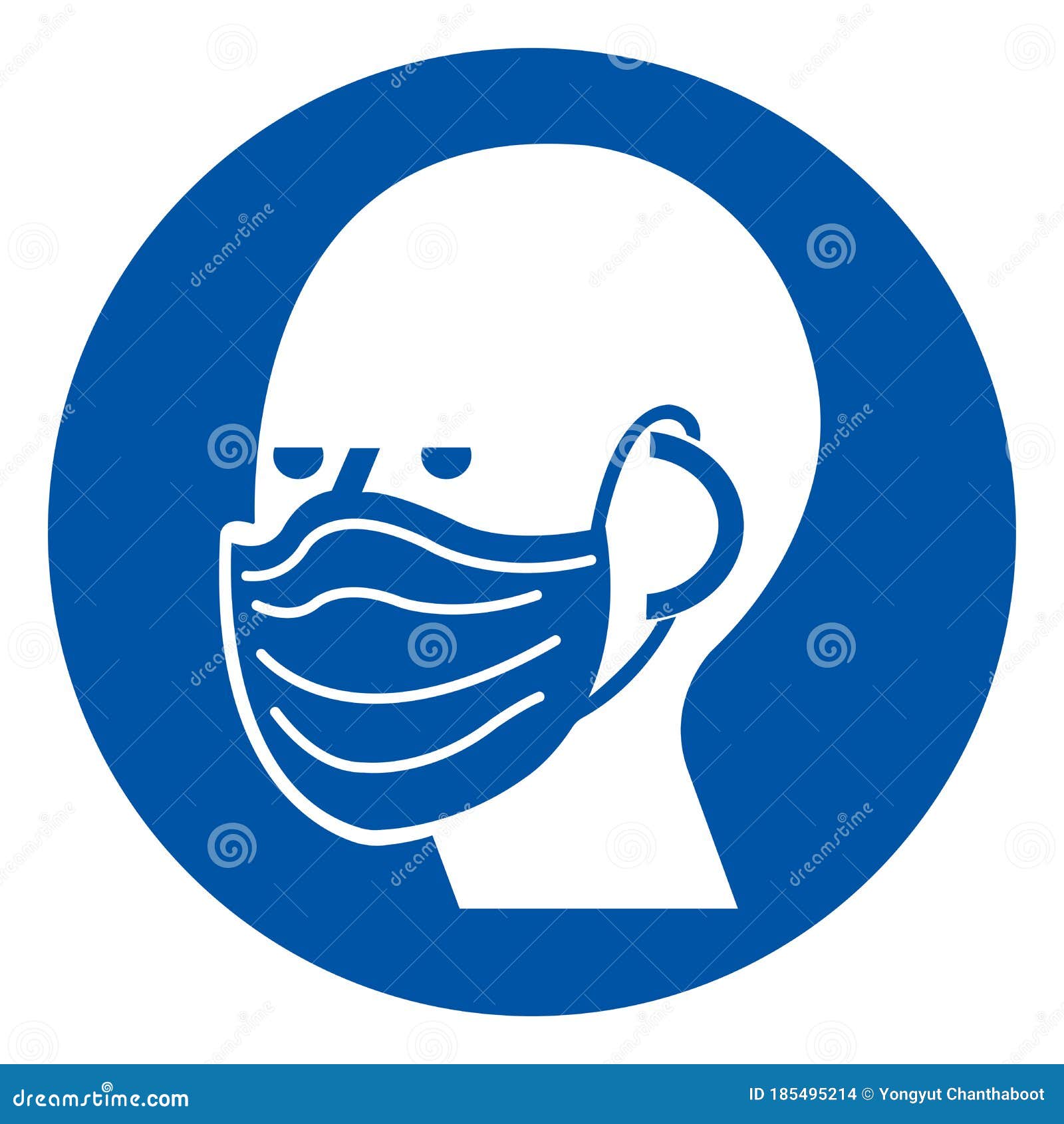 Wear Face Mask Symbol Sign, Vector Illustration, Isolate on White ...