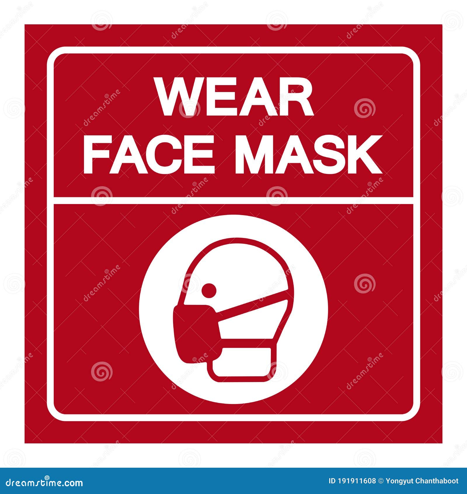 Wear Face Mask Symbol Sign, Vector Illustration, Isolate on White ...