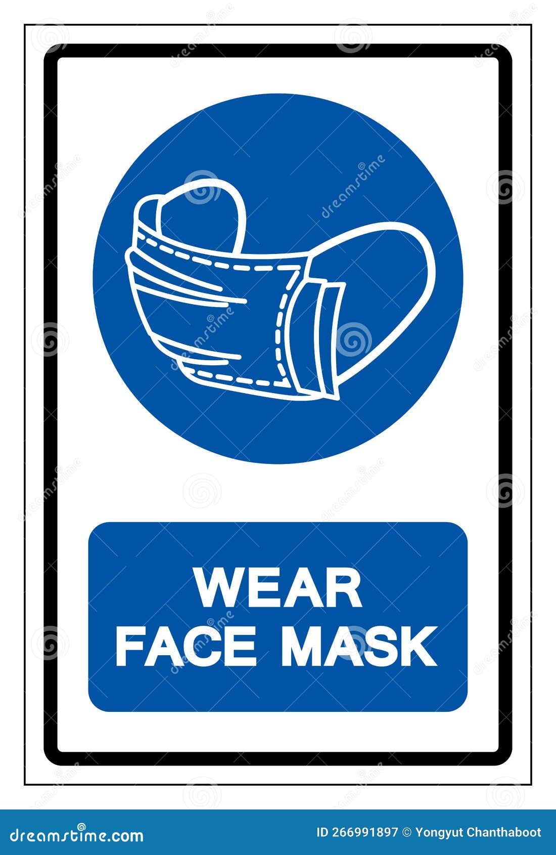 Wear Face Mask Symbol Sign, Vector Illustration, Isolate on White ...