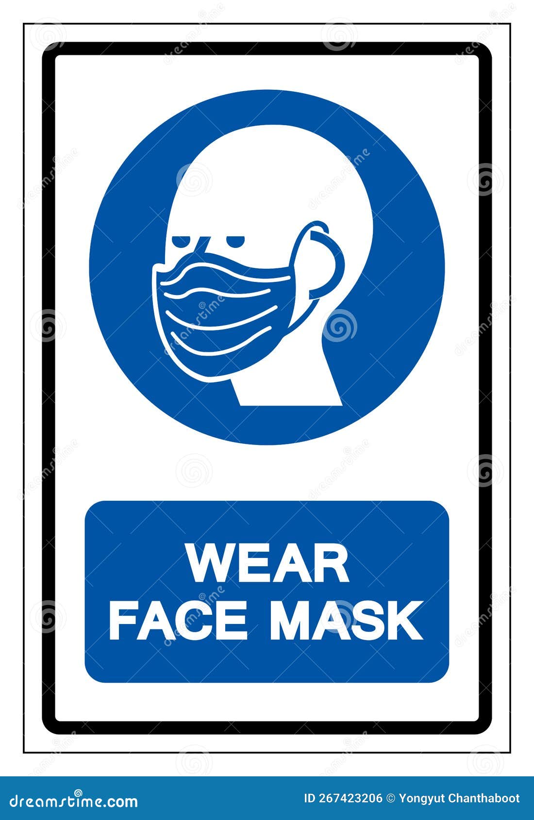 Wear Face Mask Symbol Sign, Vector Illustration, Isolate on White ...