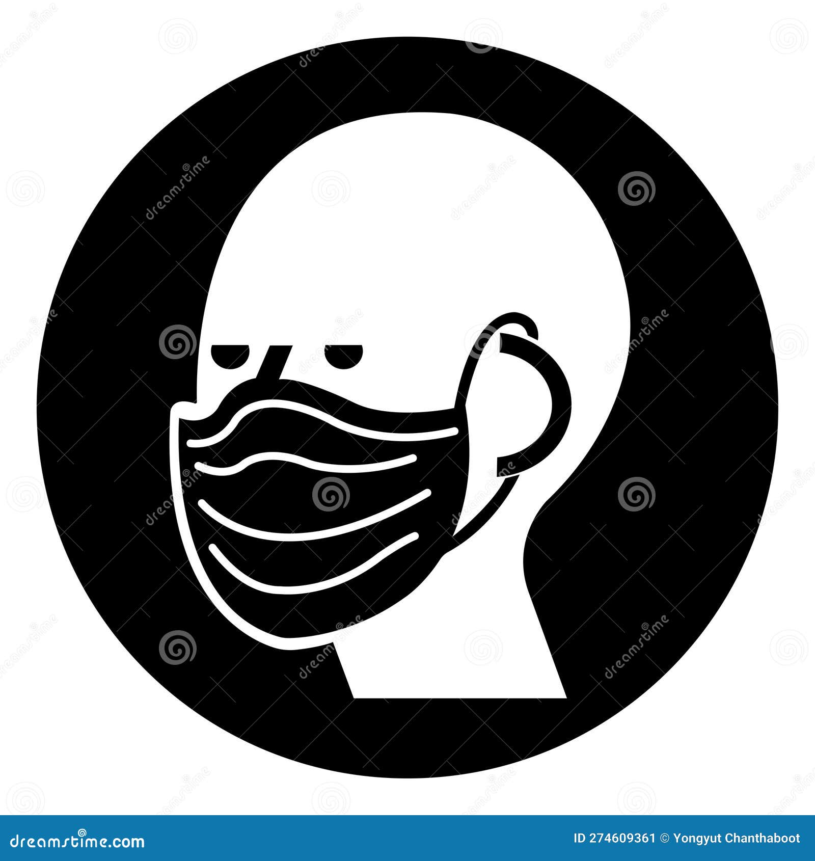 Wear Face Mask Symbol Sign, Vector Illustration, Isolate on White ...