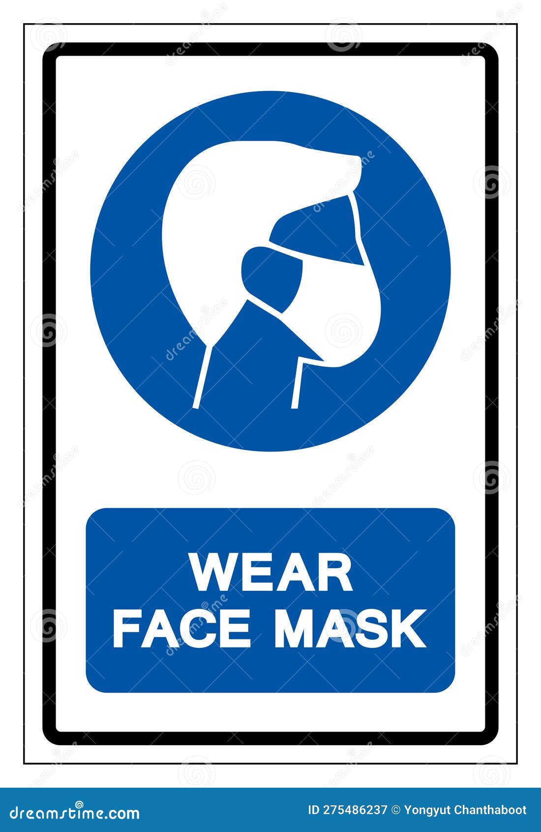 Wear Face Mask Symbol Sign, Vector Illustration, Isolate on White ...
