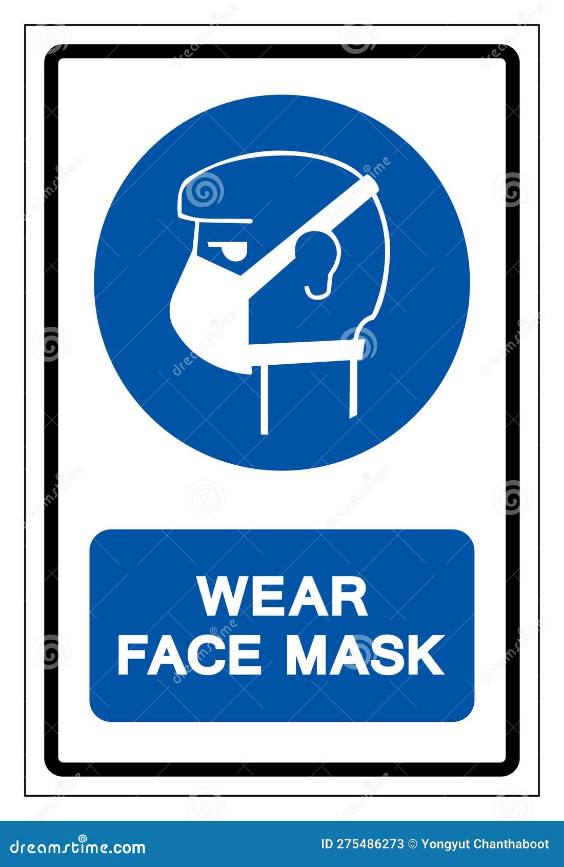 Wear Face Mask Symbol Sign, Vector Illustration, Isolate on White ...