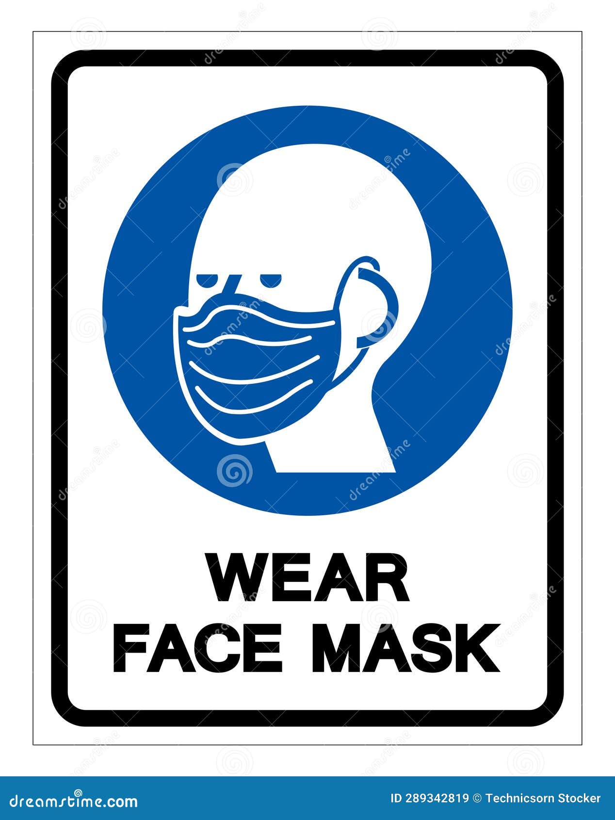 Wear Face Mask Symbol Sign, Vector Illustration, Isolate on White ...