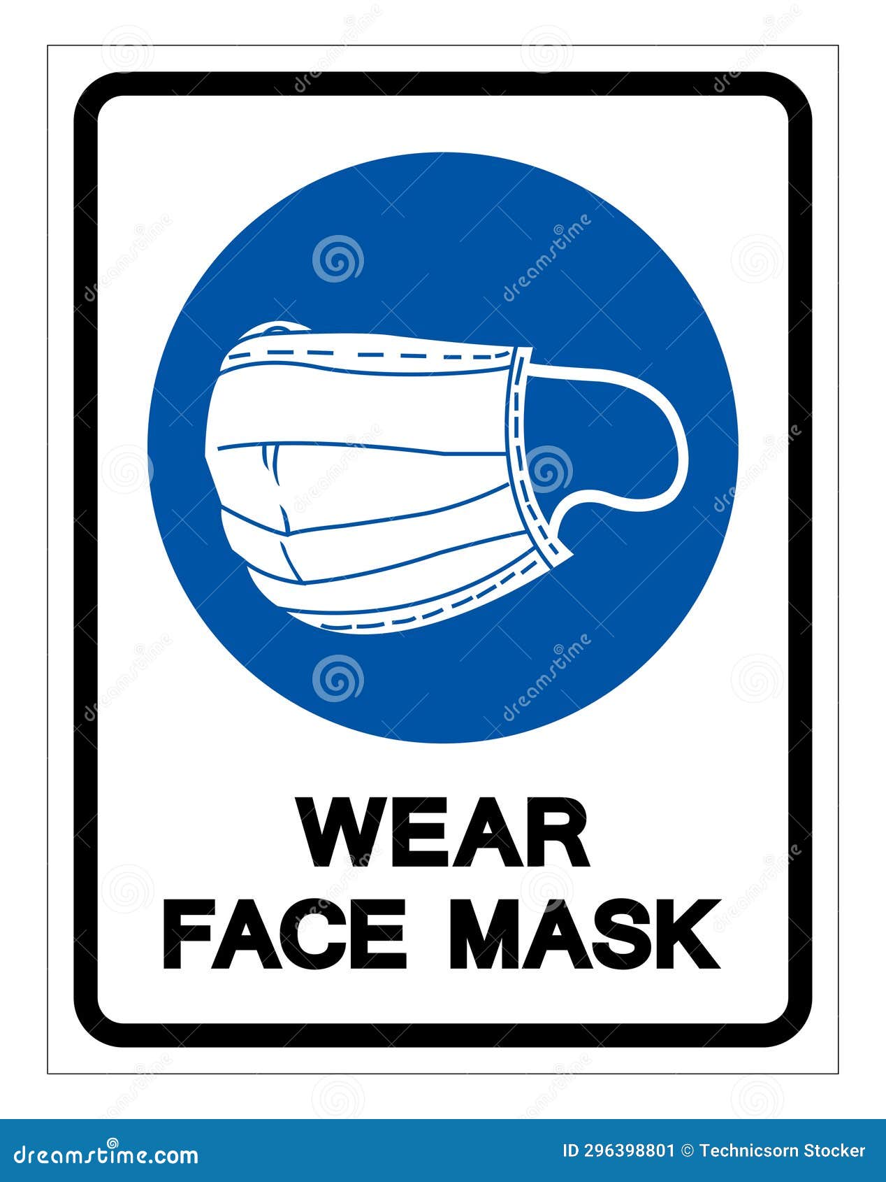 Wear Face Mask Symbol Sign, Vector Illustration, Isolate on White ...