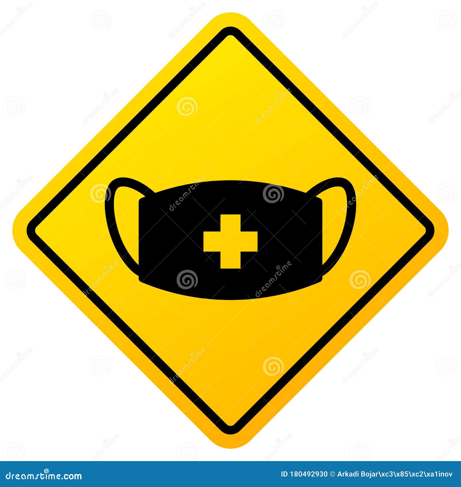 Wear face mask vector sign stock vector. Illustration of icons - 180492930