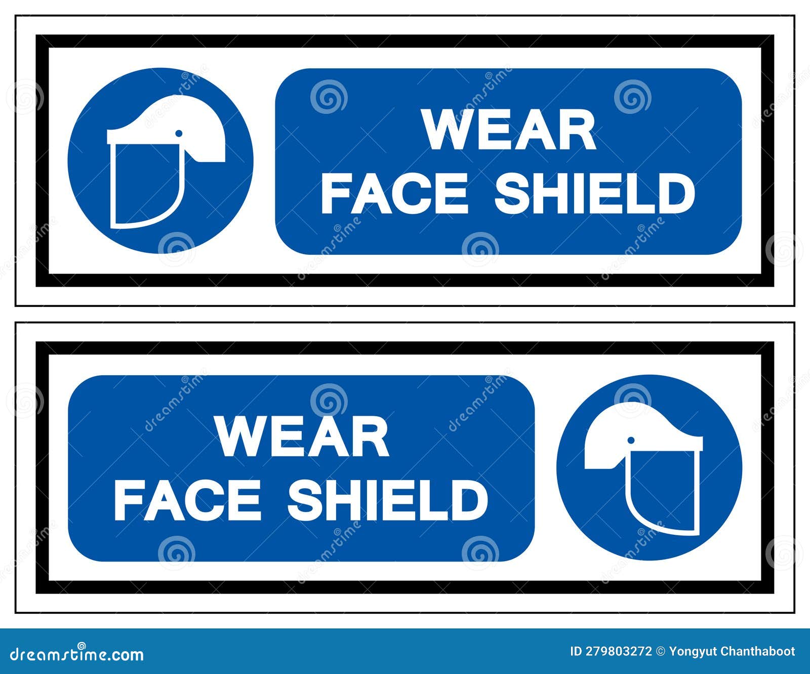 Wear Face Shield Symbol Sign ,Vector Illustration, Isolate on White ...