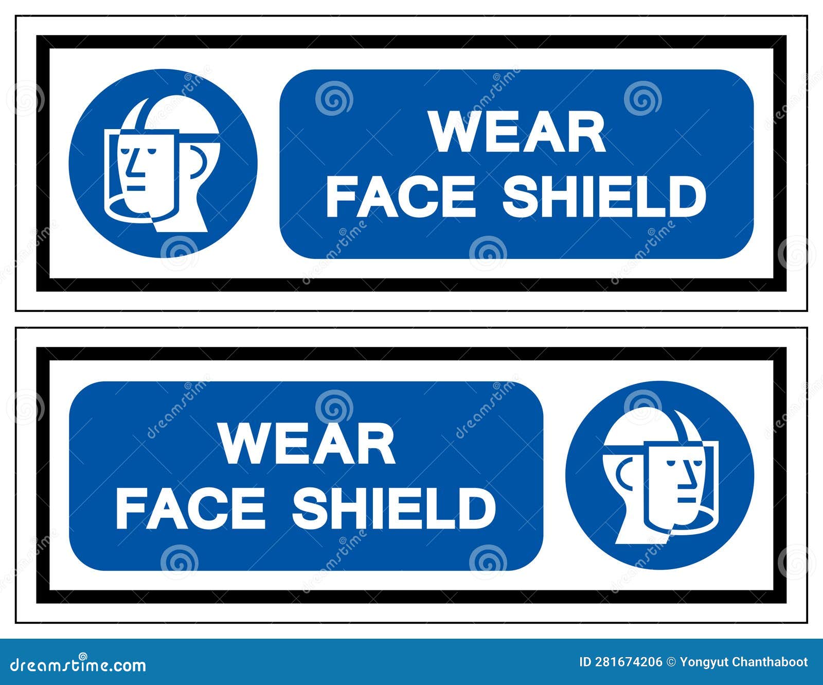 Wear Face Shield Symbol Sign ,Vector Illustration, Isolate on White ...