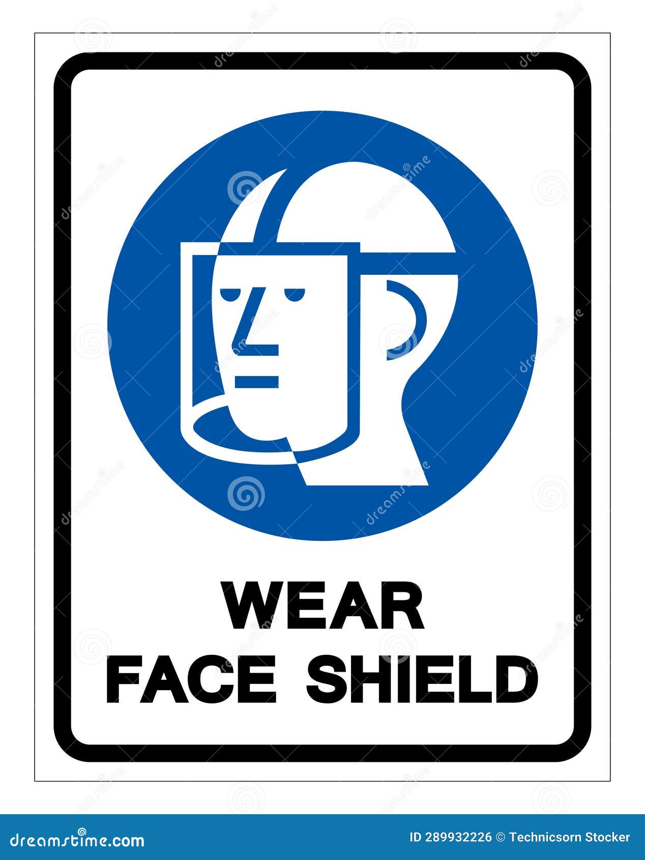 Wear Face Shield Symbol Sign ,Vector Illustration, Isolate on White ...