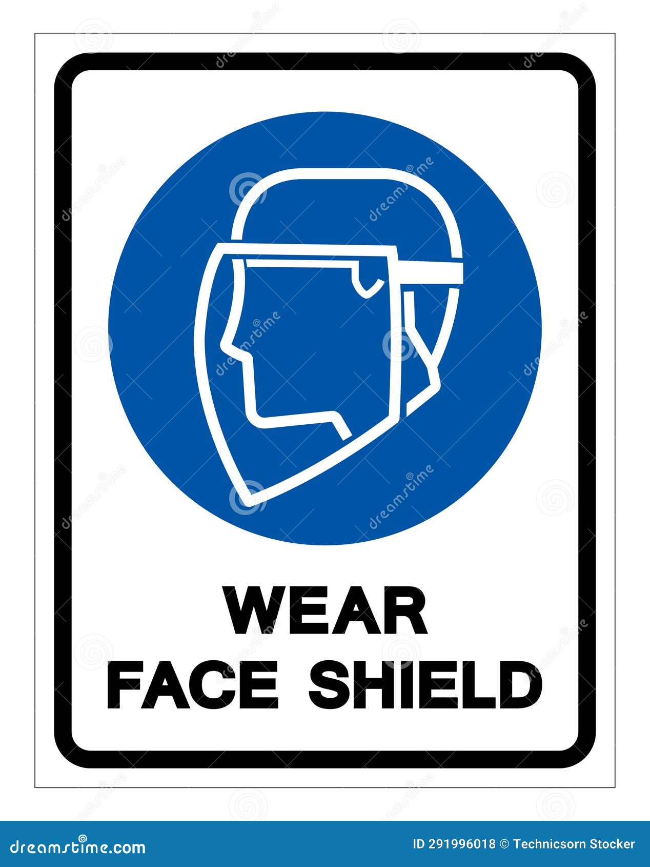 Wear Face Shield Symbol Sign ,Vector Illustration, Isolate on White ...