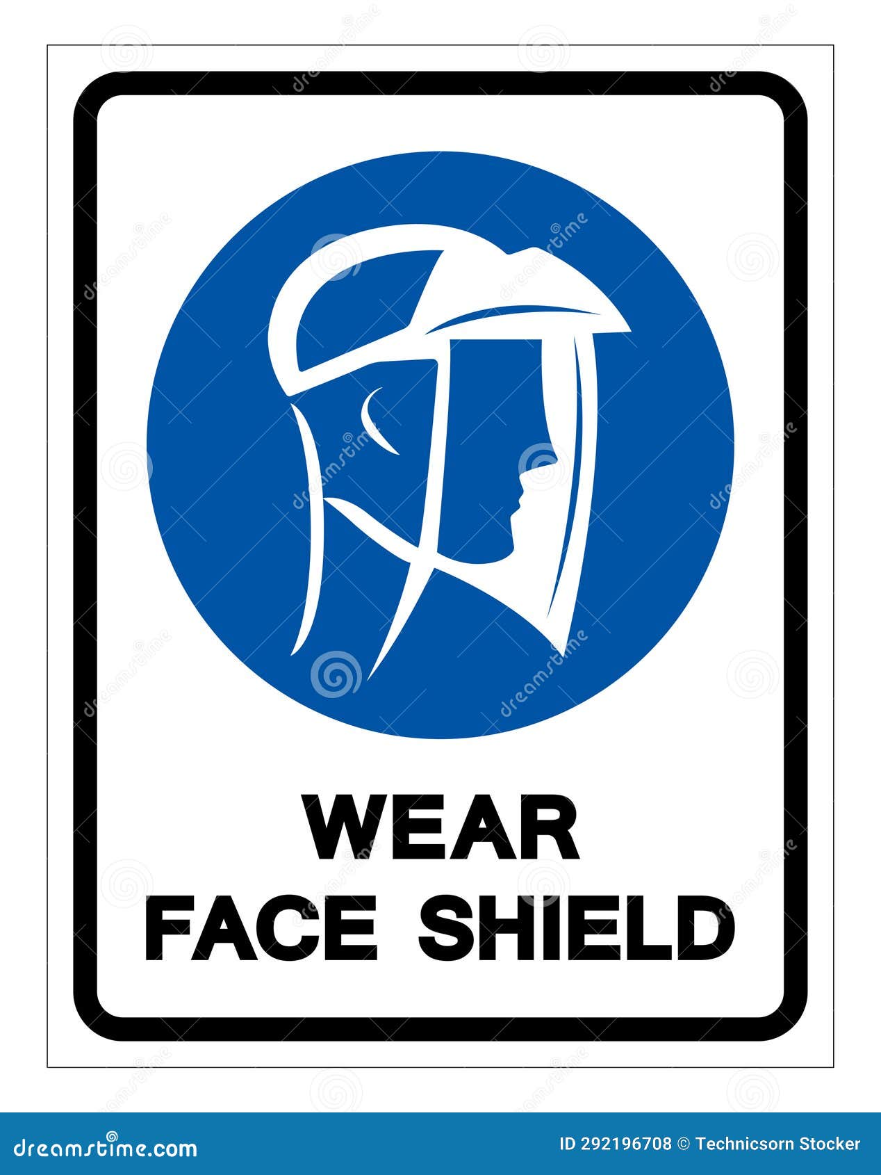 Wear Face Shield Symbol Sign ,Vector Illustration, Isolate on White ...