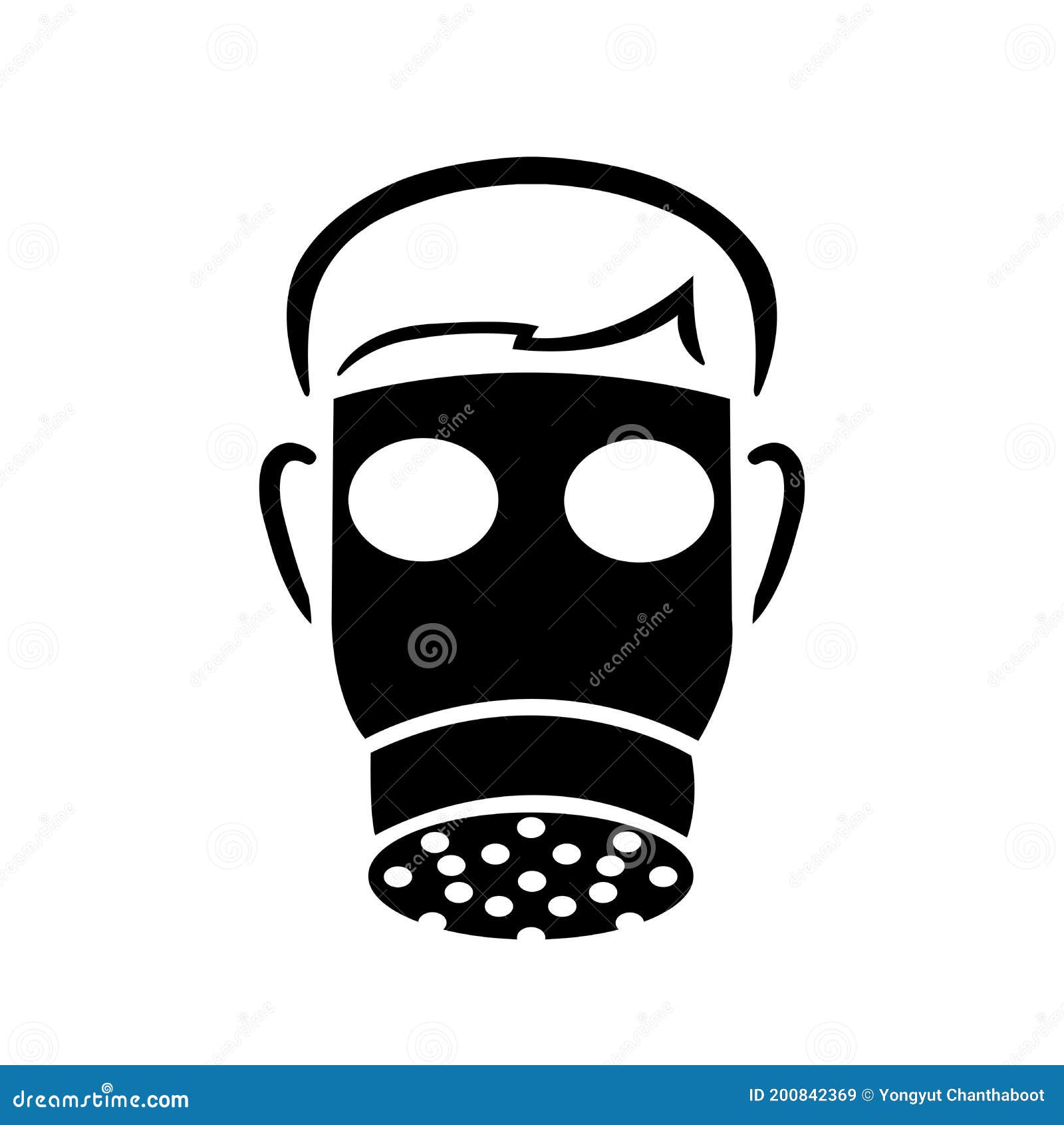 Wear Full Face Black Icon,Vector Illustration, Isolated on White ...