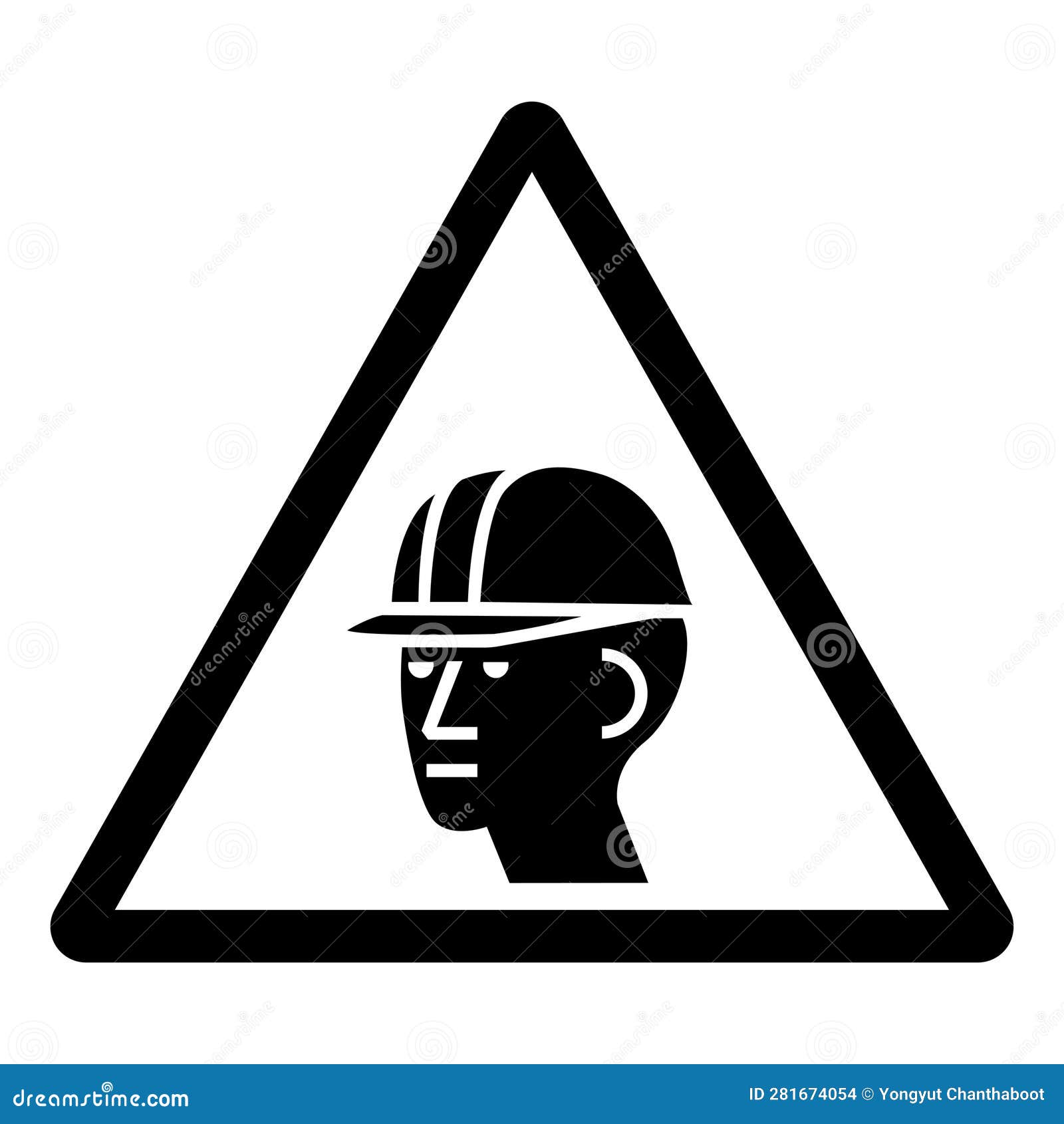 Wear Hard Hat Symbol Sign ,Vector Illustration, Isolate on White ...