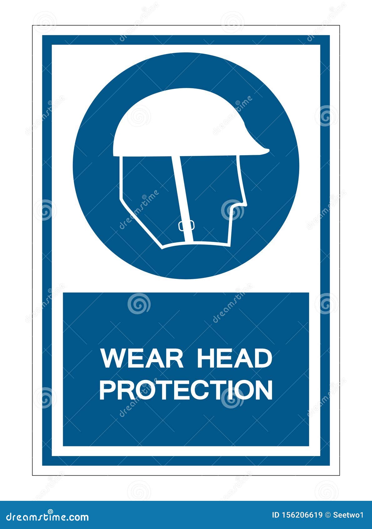 Wear Head Protection Symbol Sign Isolate on White Background,Vector ...
