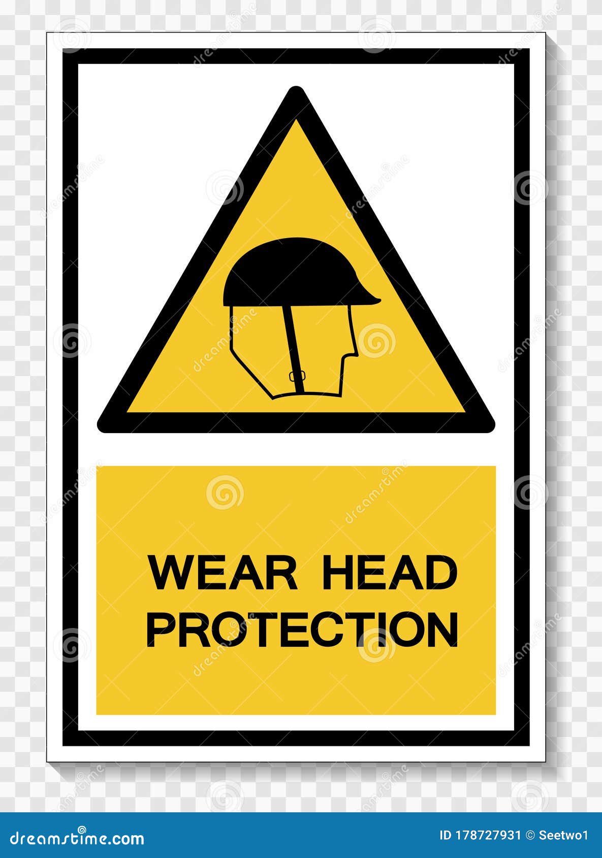 Wear Head Protection Symbol Sign Isolate on White Background,Vector ...