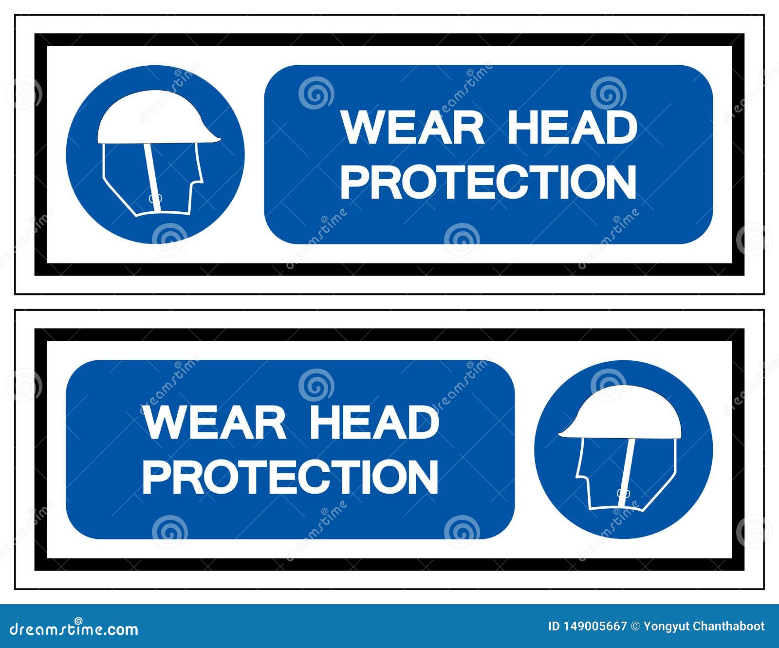 Wear Head Protection Symbol ,Vector Illustration, Isolate on White ...