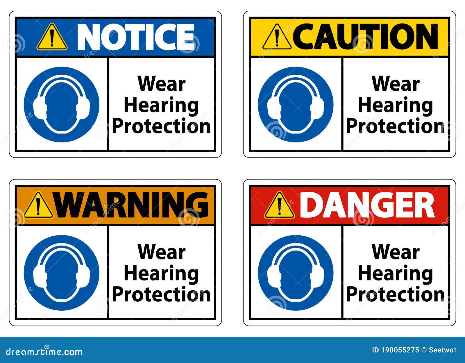 Wear Hearing Protection Sign on White Background Stock Vector ...