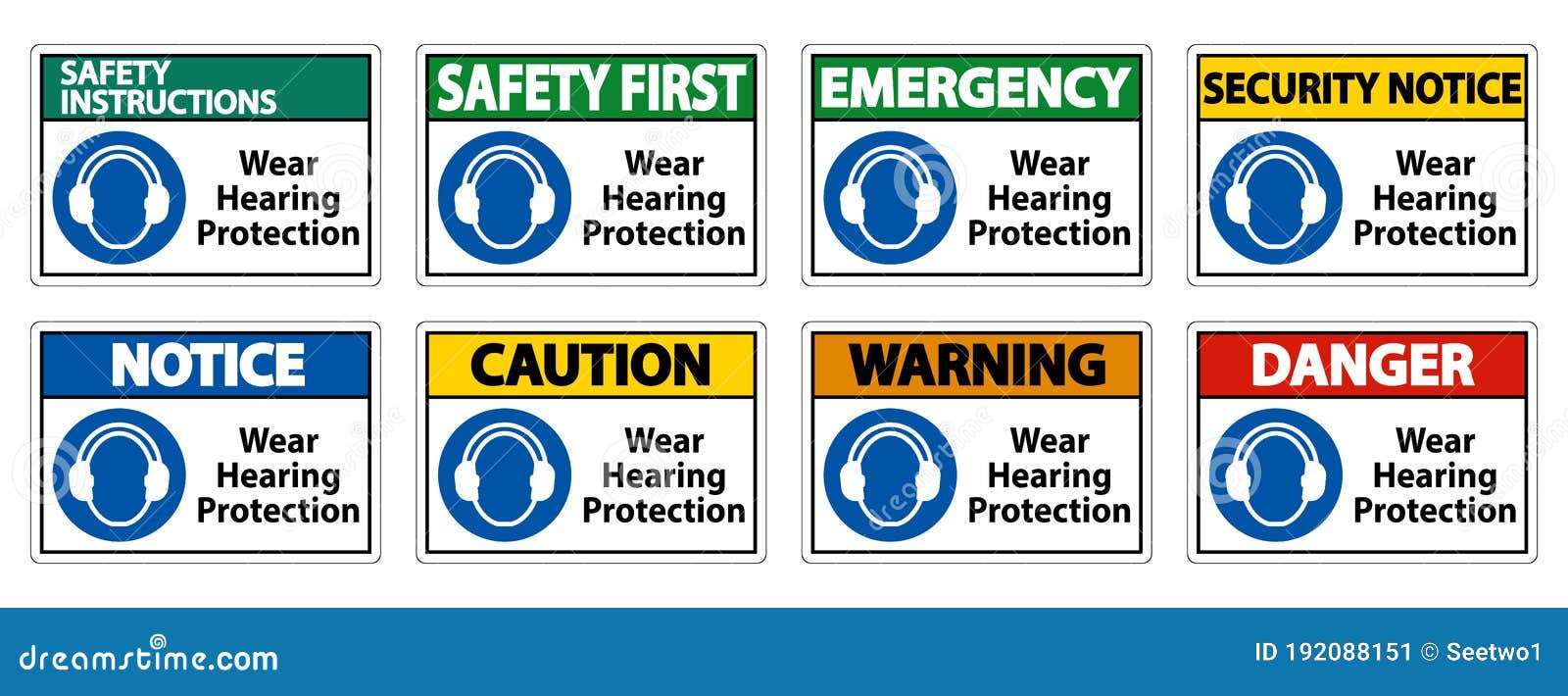 Wear Hearing Protection Sign on White Background Stock Vector ...