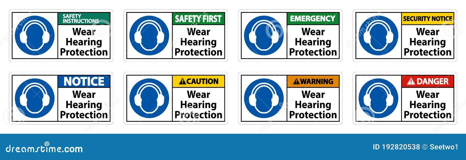 Wear Hearing Protection Sign on White Background Stock Vector ...