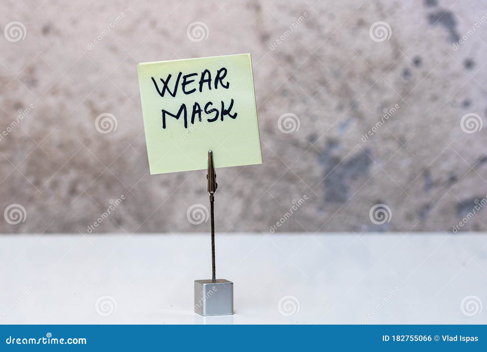 Wear Mask Handwriting Text on Memo Post Reminder Isolated with Copy ...