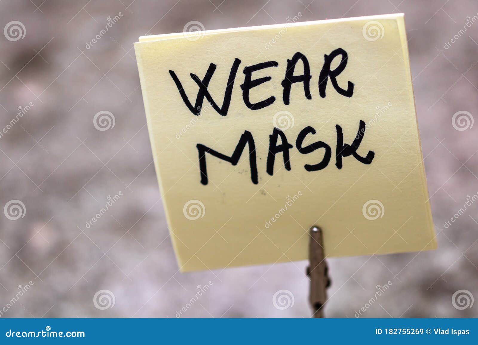 Wear Mask Handwriting Text on Memo Post Reminder Isolated with Copy ...
