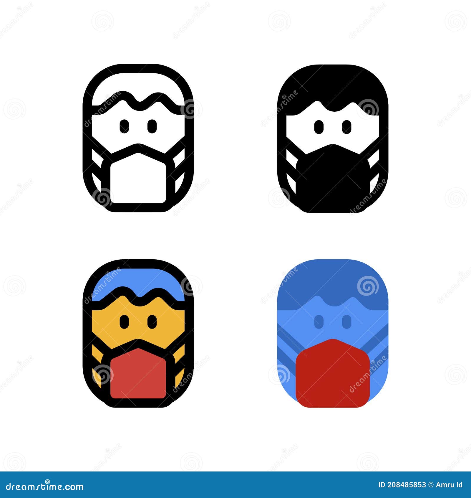 Wear a Mask for Protection and Preventive Icon Logo and Illustration ...