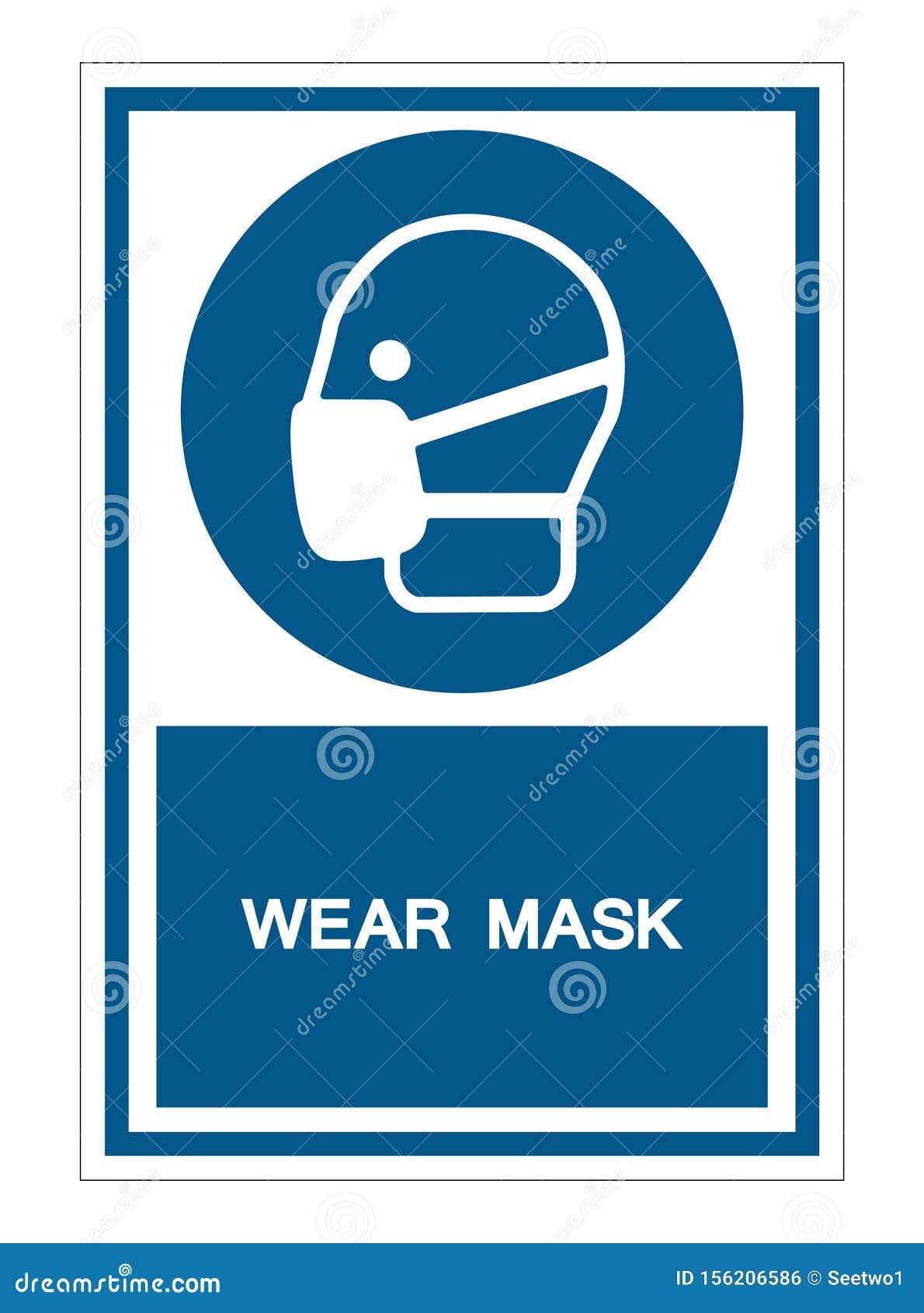 Wear Mask Symbol Sign Isolate on White Background,Vector Illustration ...