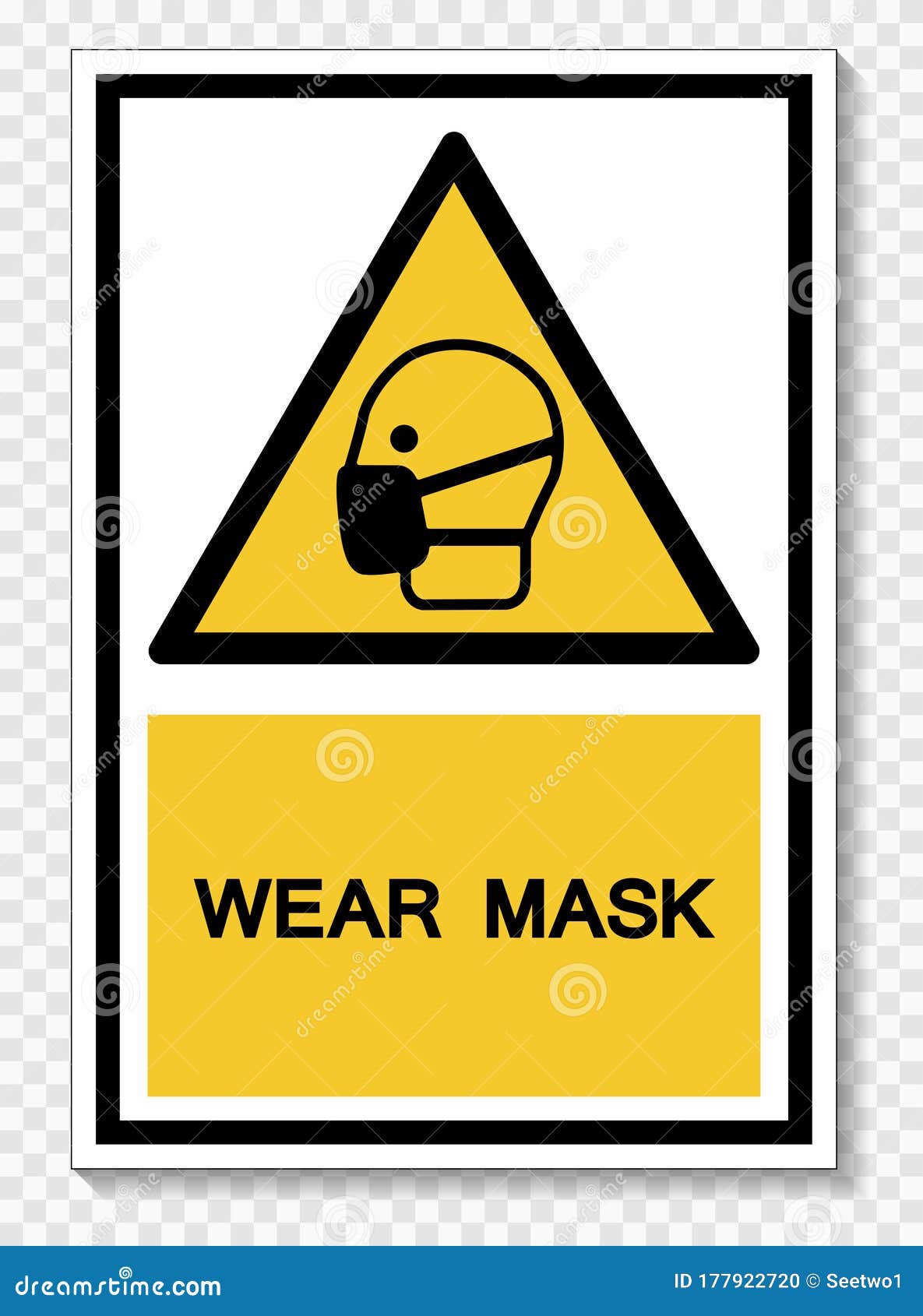 Wear Mask Symbol Sign Isolate on White Background,Vector Illustration ...