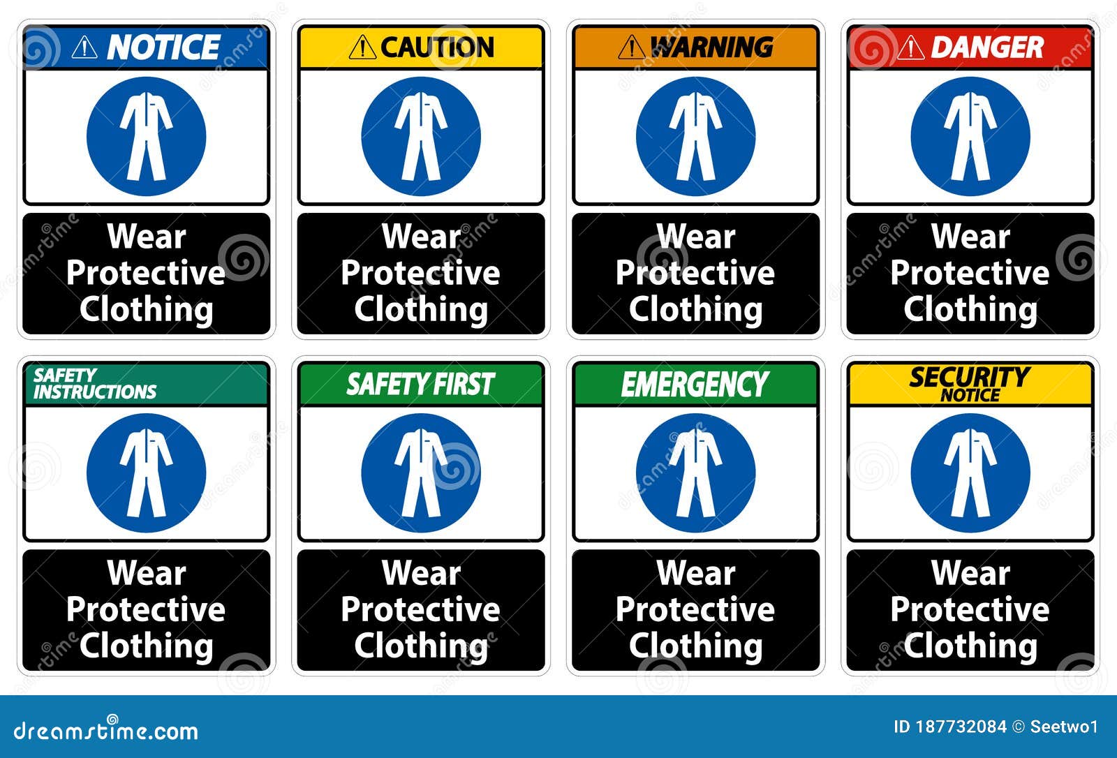 Wear Protective Clothing Sign on White Background Stock Vector ...