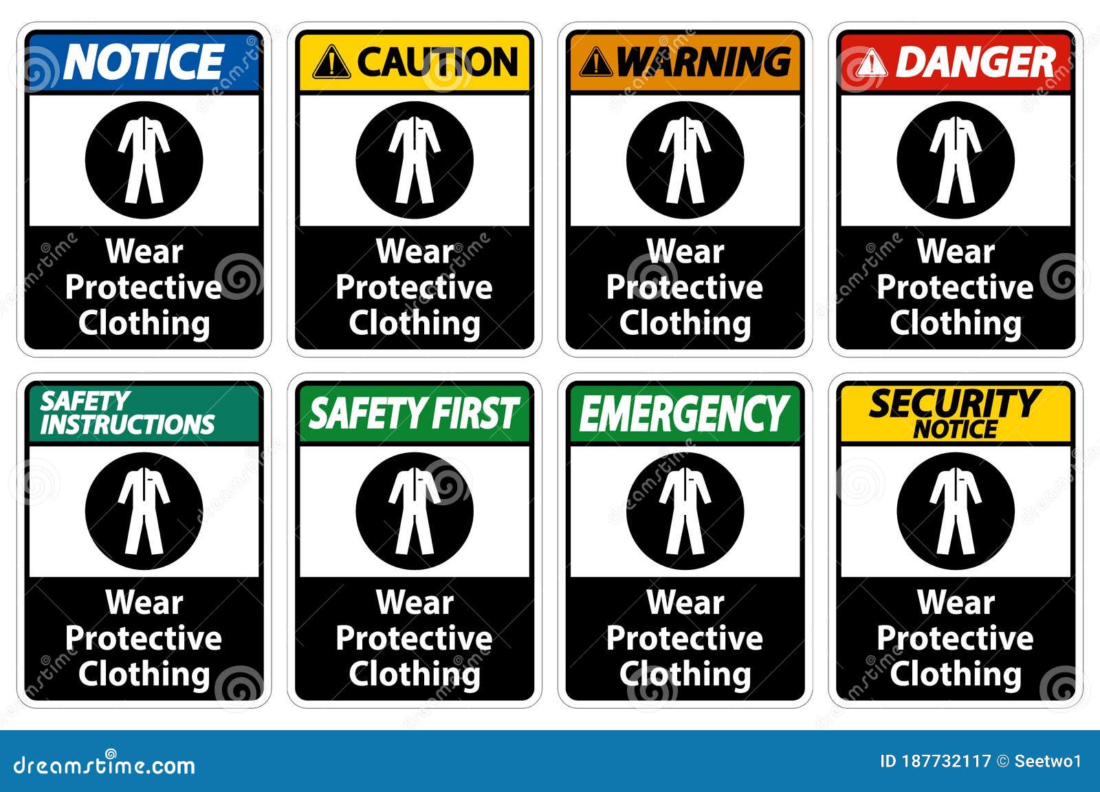 Wear Protective Clothing Sign on White Background Stock Vector ...