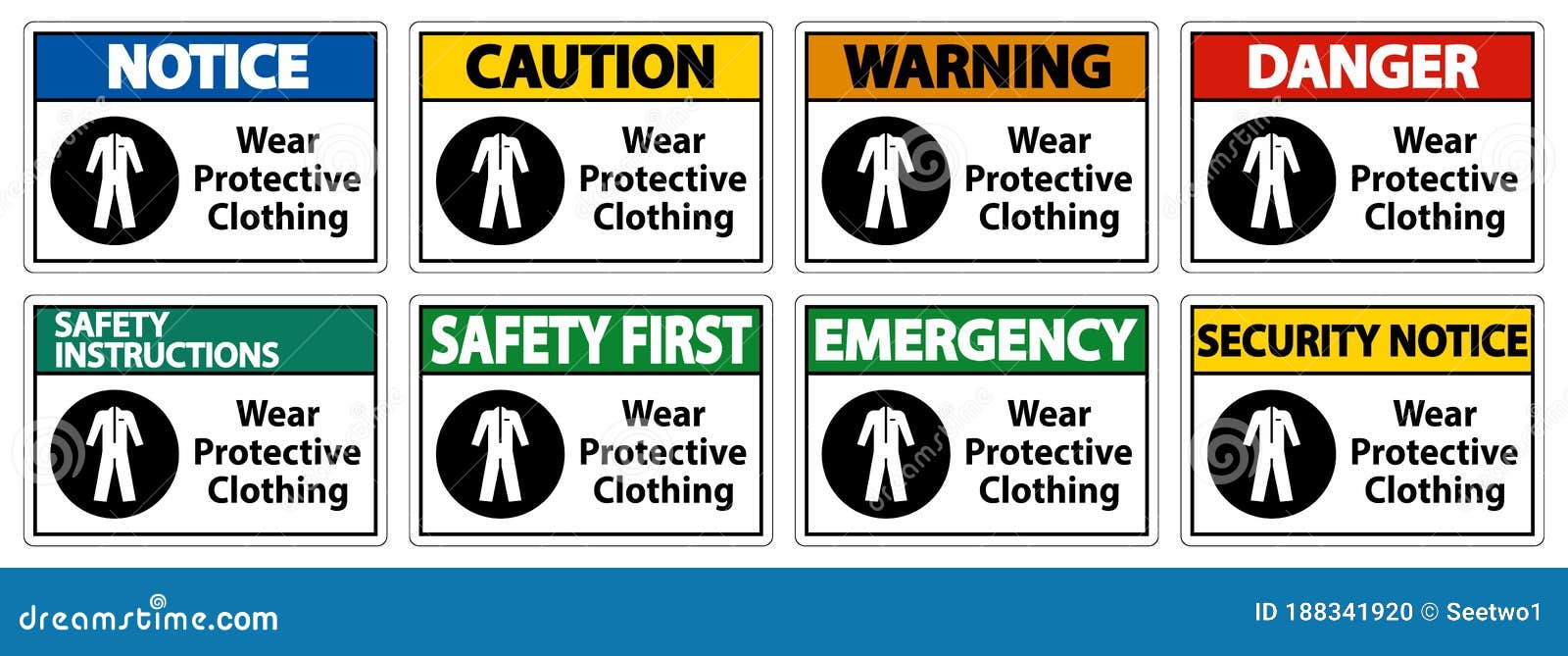 Wear Protective Clothing Sign on White Background Stock Vector ...