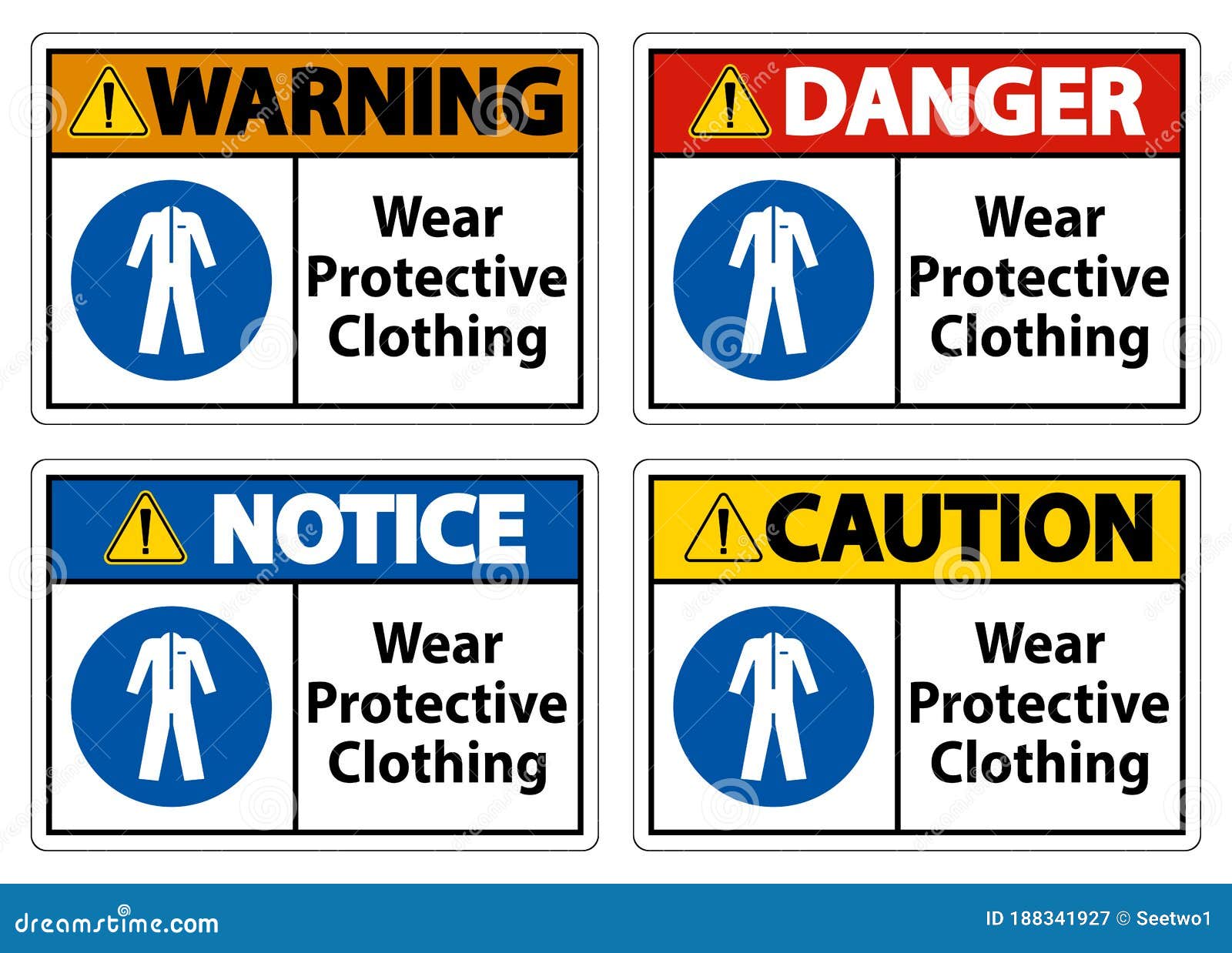 Wear Protective Clothing Sign on White Background Stock Vector ...