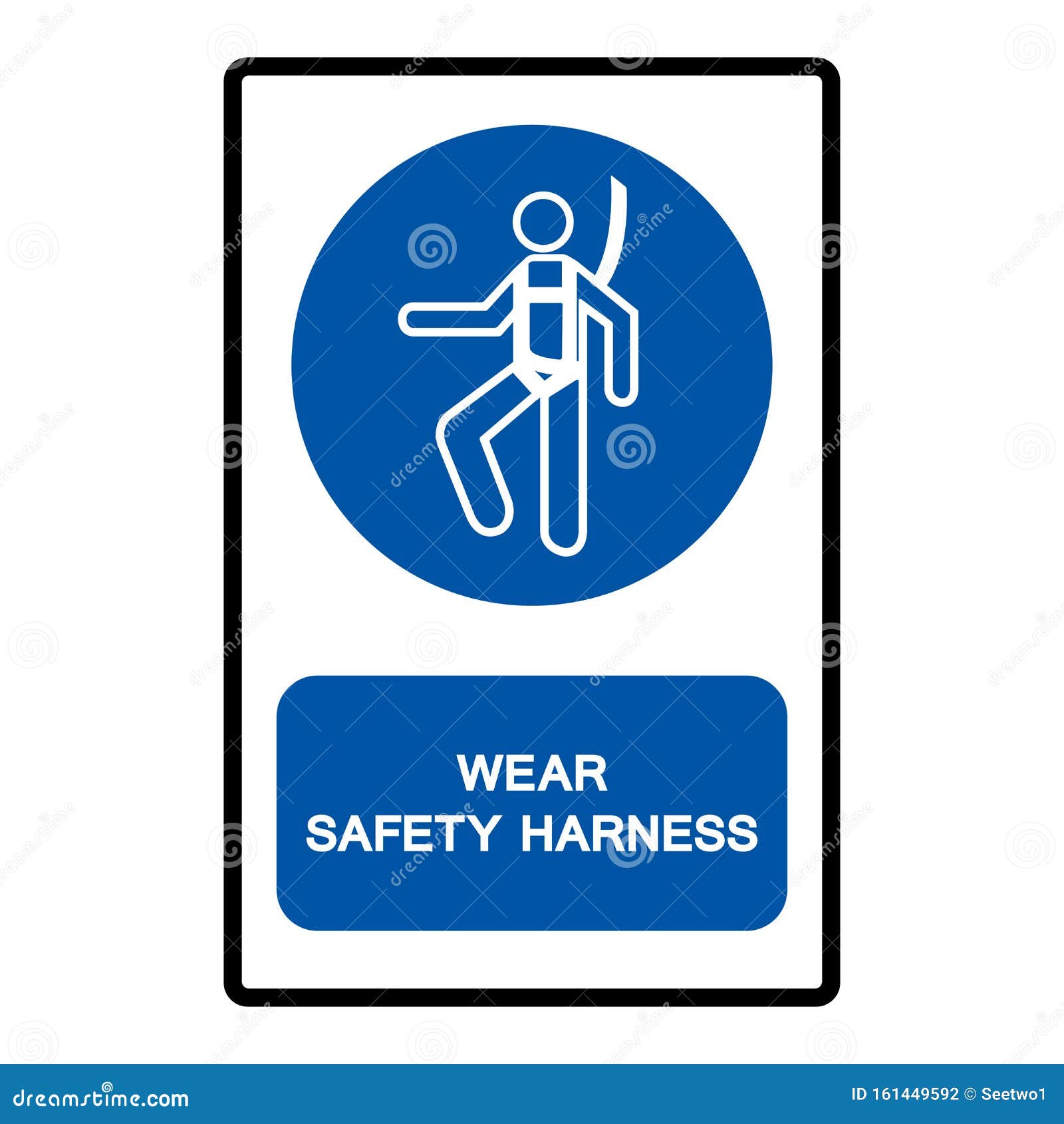 Wear Safety Harness Symbol Sign Isolate on White Background,Vector ...
