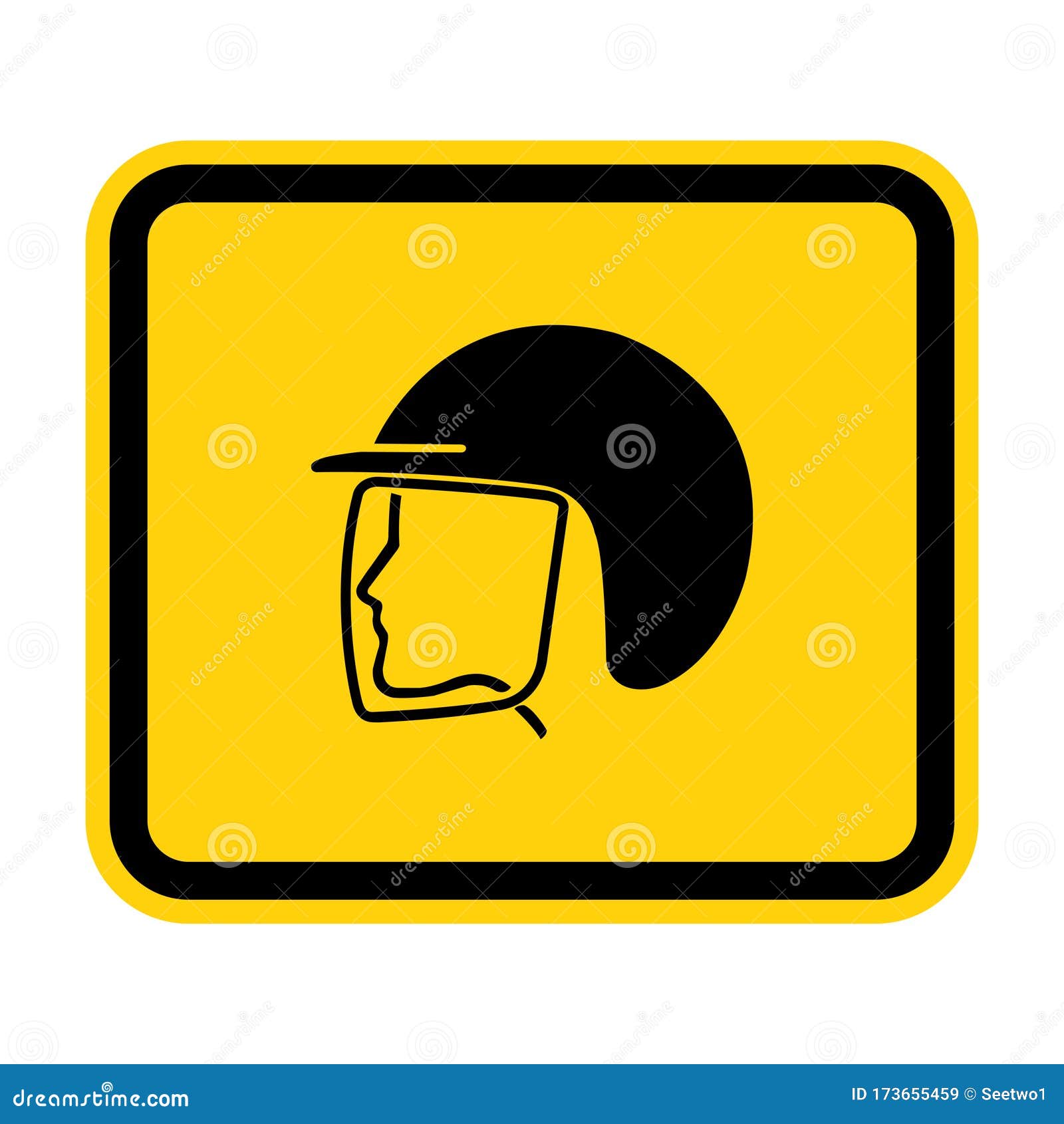 Wear Safety Helmet Symbol Isolate on White Background,Vector ...