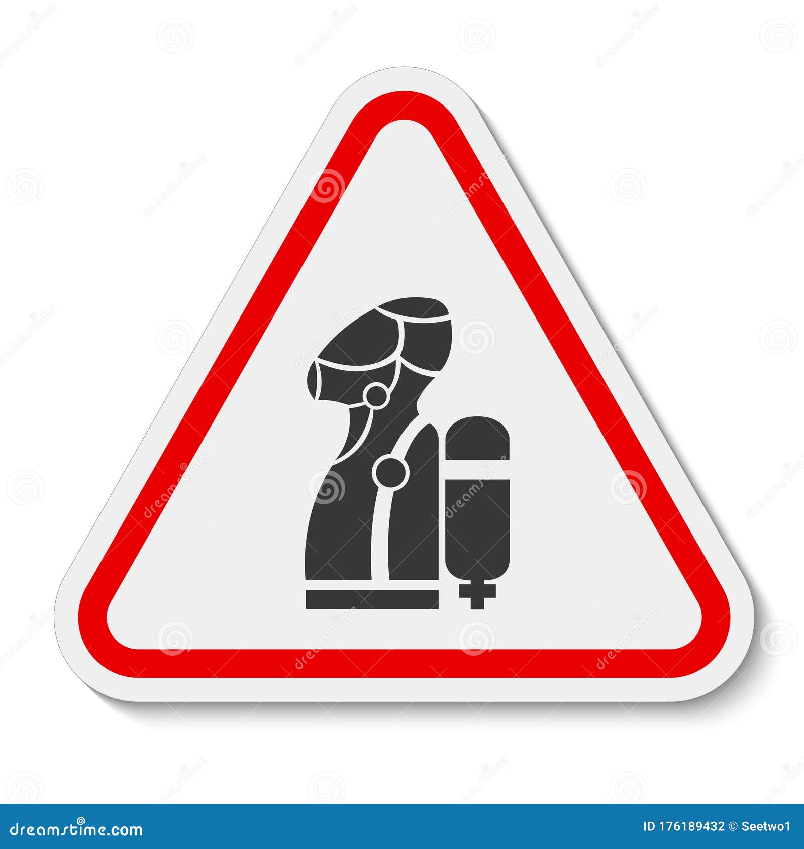 Wear SCBA (Self Contained Breathing Apparatus) Symbol Isolate on White ...