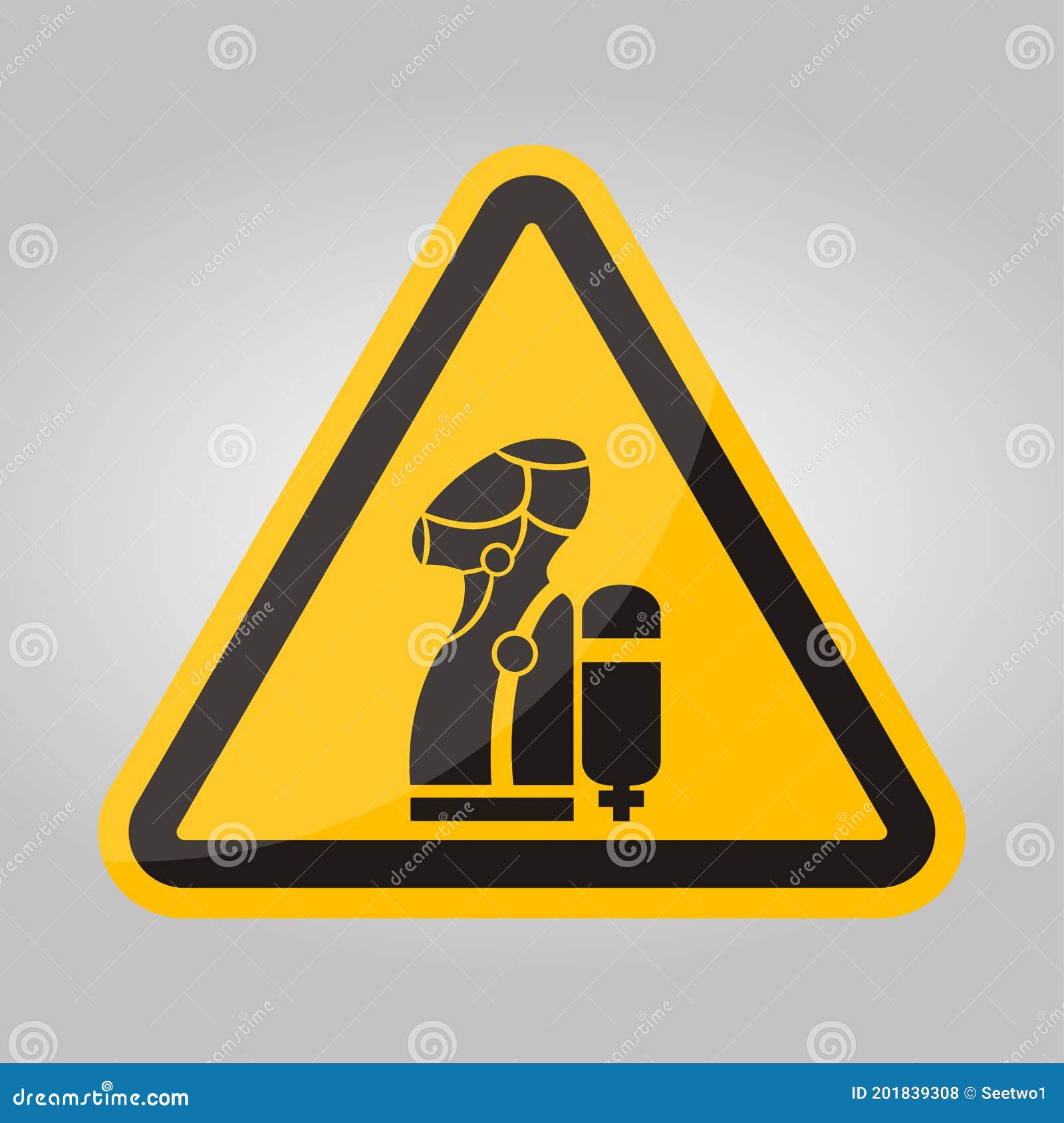 Wear SCBA (Self Contained Breathing Apparatus) Symbol Isolate on White ...