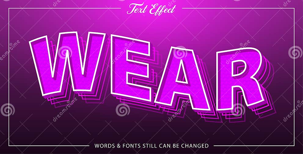 Wear Editable Text Effect Style Stock Vector - Illustration of headline ...