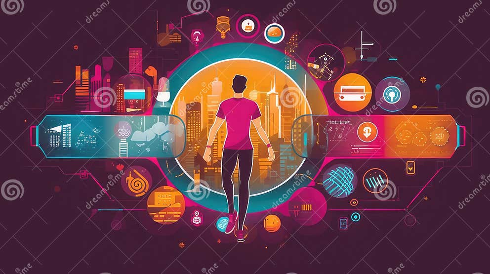 Wearable Devices Connected To a Central Hub, Displaying Real-time ... Wearable Devices Connected To a Central Hub, Displaying Real-time ...
