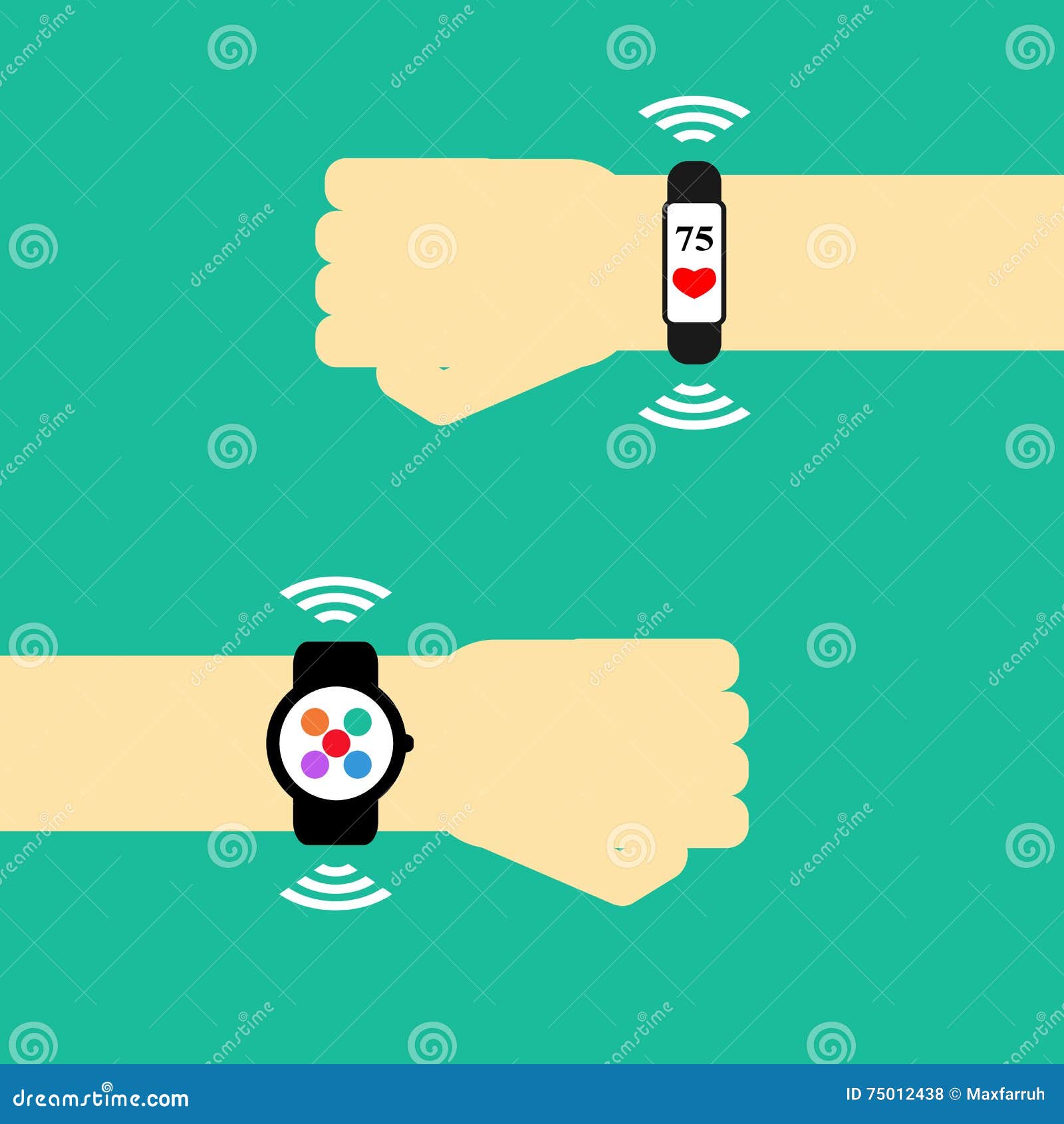 Wearable devices stock illustration. Illustration of isolated - 75012438