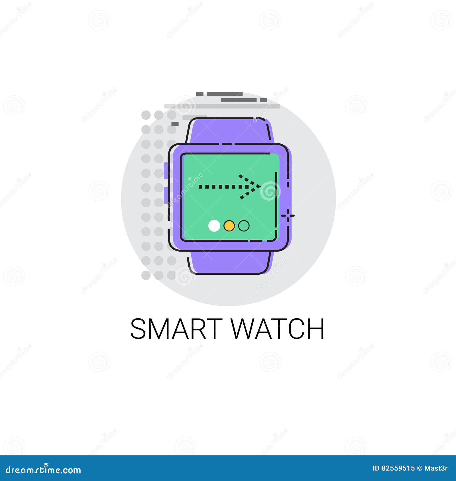 Wearable Tech Smart Watch Technology Electronic Device Stock Vector ...