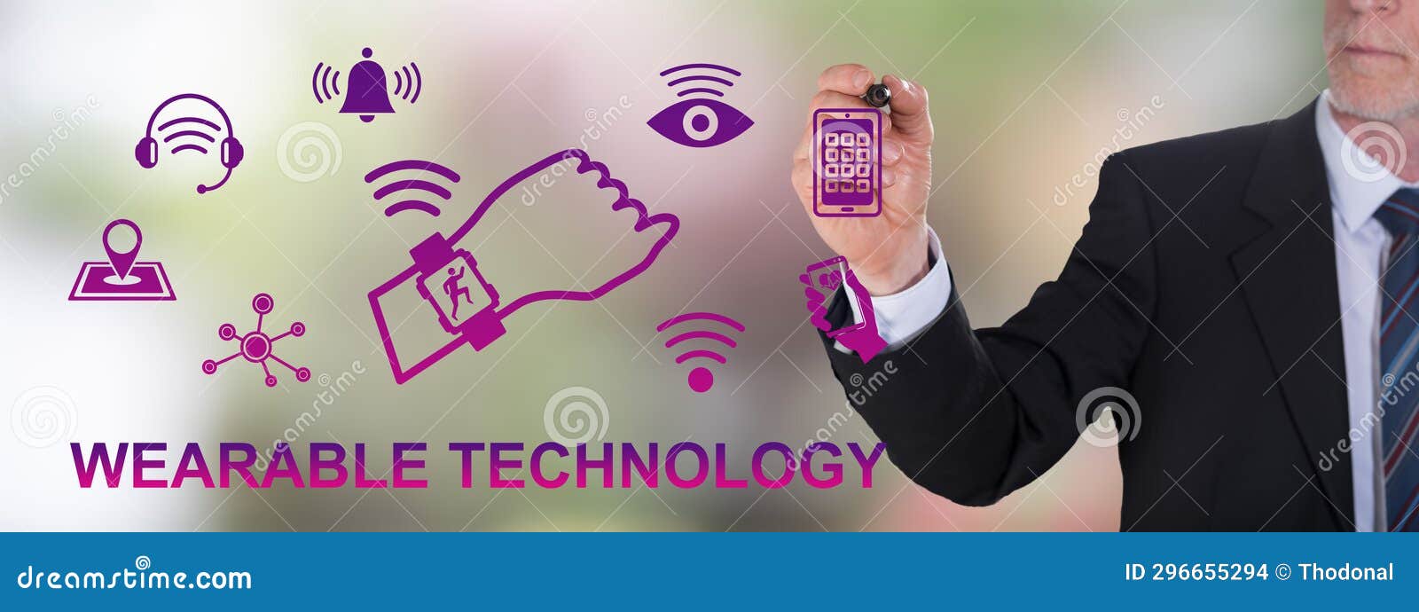 Wearable Technology Concept Drawn by a Businessman Stock Photo - Image ...